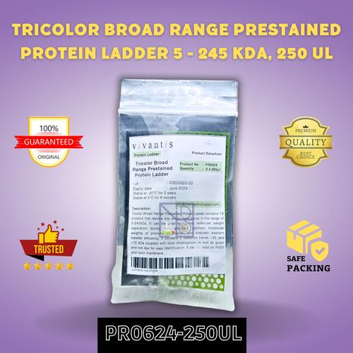 Jual Tricolor Broad Range Prestained Protein Ladder, 5 - 245 kDa, 250 ...