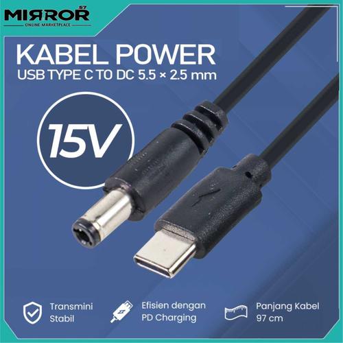 Jual Kabel Power USB Type C to DC 5.5x2.5mm Untuk Router CCTV, Power ...