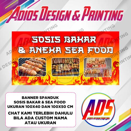Jual Banner Spanduk Sosis Bakar & Sea Food, Spanduk Banner Sosis Bakar ...