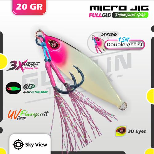Jual Umpan Micro Jig 20 Gram Full GID Double Assist Hook Uv Neon Menyala - Kuning - Kab. Cirebon ...