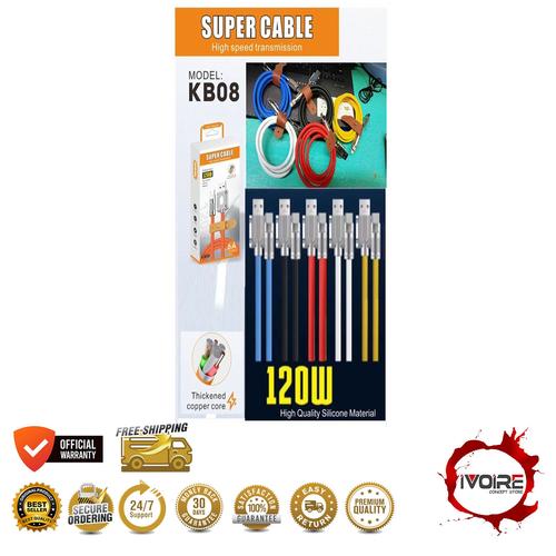 Jual Kabel Data Silikon KB-08 120W 6A Super Cable Fast Charging ...