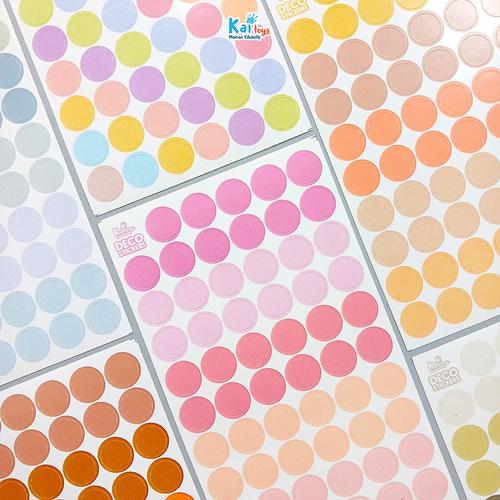 Jual Stiker Deco Warna Warni Aesthetic / Sticker Bulat Color Pastel ...