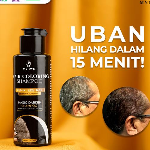 Jual Hair Color Shampoo Penghitam Rambut Uban By My Iwe Shampoo ...