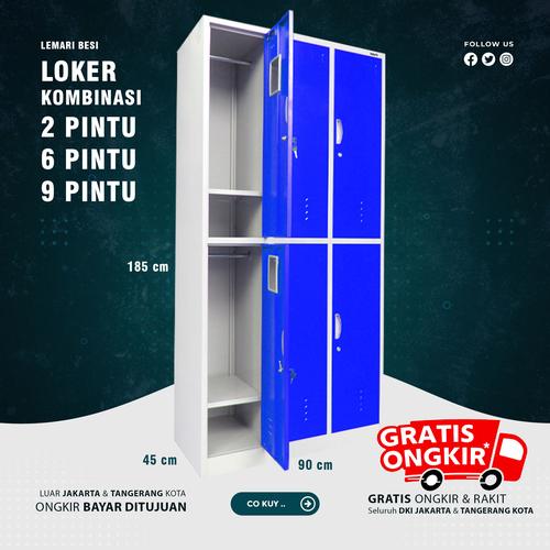 Jual LOKER BESI Lemari Loker Kombinasi Penyimpanan Tas Helm Gantungan ...