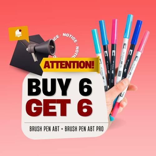 Jual [ Buy 6 GET 6 ] Tombow ABT Dual Brush Pen ( RED SERIES ) - Kota ...