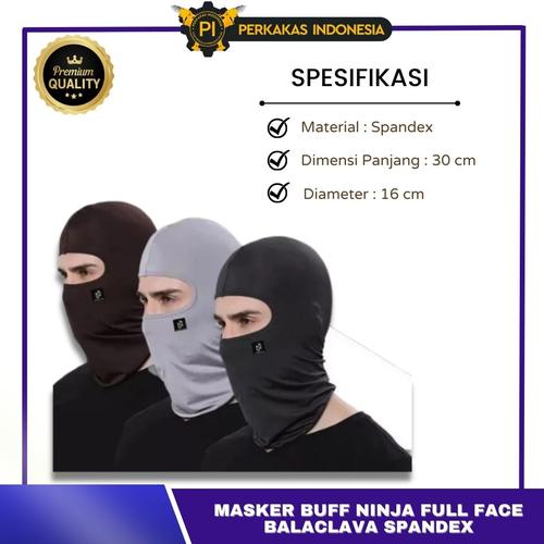 Jual Masker Buff Ninja Full Face Balaclava Spandex Hitam Polos Masker ...