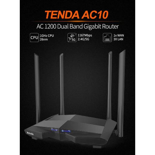 Jual TENDA AC10 AC1200 Smart Dual Band WiFi Smart Wireless Router Tenda ...