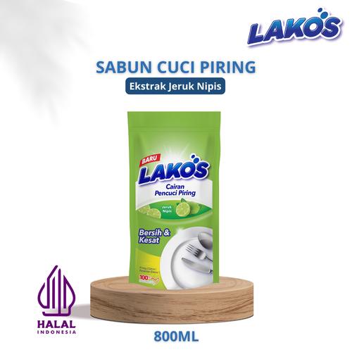 Jual LAKOS Sabun Cuci Piring Aroma Jeruk Nipis / Lemon Pouch 800ml ...