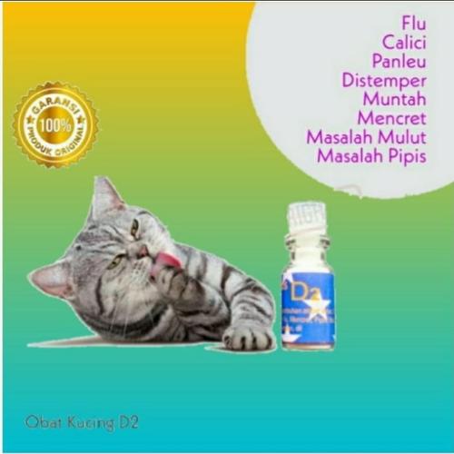 Promo Obat kucing D2 Calici distemper flu batuk pilek bersin mencret ...