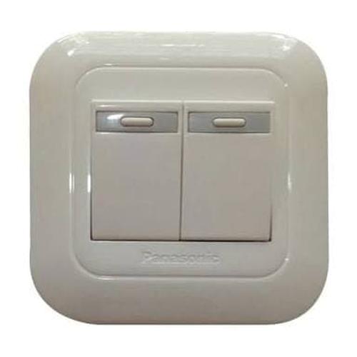 Jual Saklar Seri Panasonic / Double Hotel 2 Arah Wide Series Putih ...