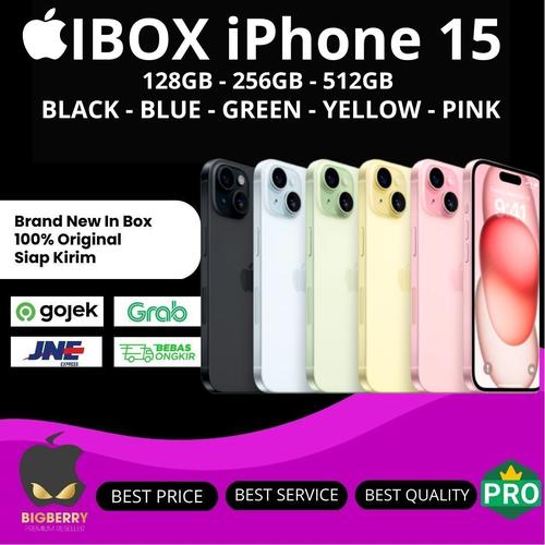 Promo IBOX Apple iPhone 15 128GB 256GB 512GB Black Blue Pink Garansi ...