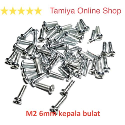 Jual Tamiya Screw M2 x 6 mm Baut Bulat Baut Silver 6 mm 100 pcs (NS829 ...