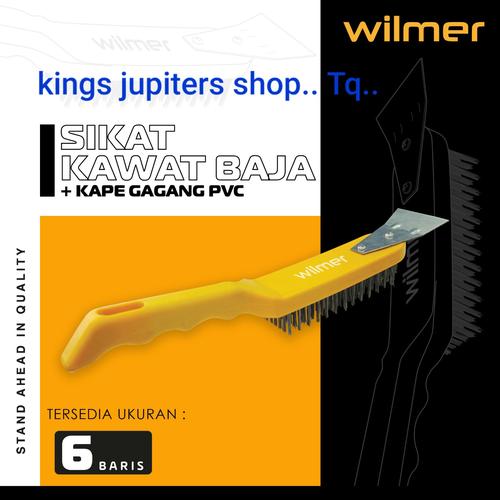 Jual HEAVY DUTY sikat kawat baja WILMER 6 BARIS (+ KAPE ) bs brush las ...