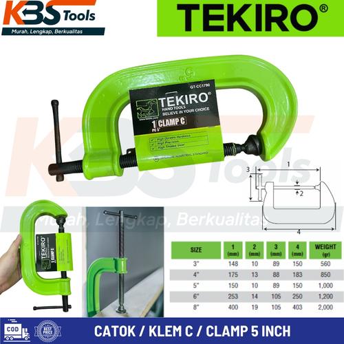 Jual TEKIRO Clamp C Besi 5" Klem Catok C 5 Inch Alat Penjepit Kayu Besi ...