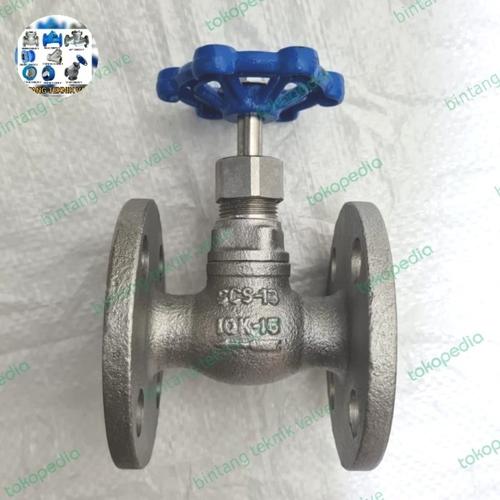 Jual globe valve 1" inch DN25 SS304 JIS 10K SCS13A stainless 304 flange - Jakarta Barat ...