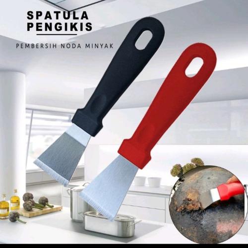 Jual spatula kape stainless pembersih kerak minyak/lem/noda serba guna - hitam lurus - Kota ...