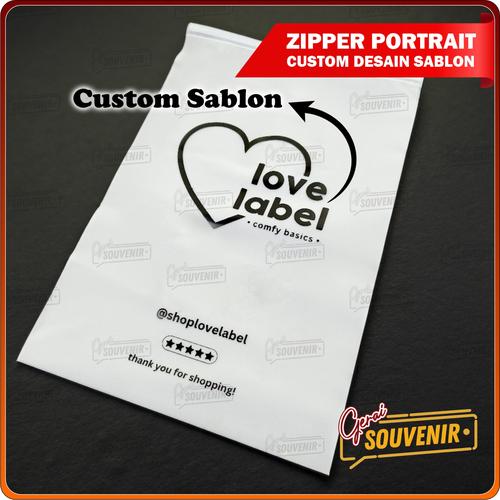 Jual Zipper Bag Custom Desain Sablon 1 Warna Transparan Doff Organizer ...