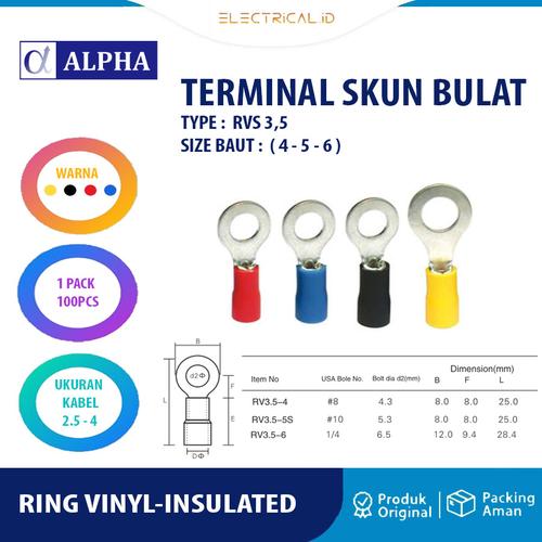 Jual Terminal Sekun Bulat Skun Ring O RVS 3.5-4 Brand Alpha - Kota ...