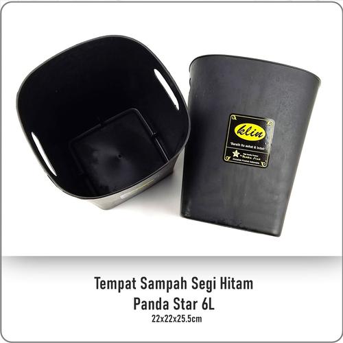 Jual RML431R Tempat Sampah Segi Hitam Panda Star 6L - Hitam, Bubble ...