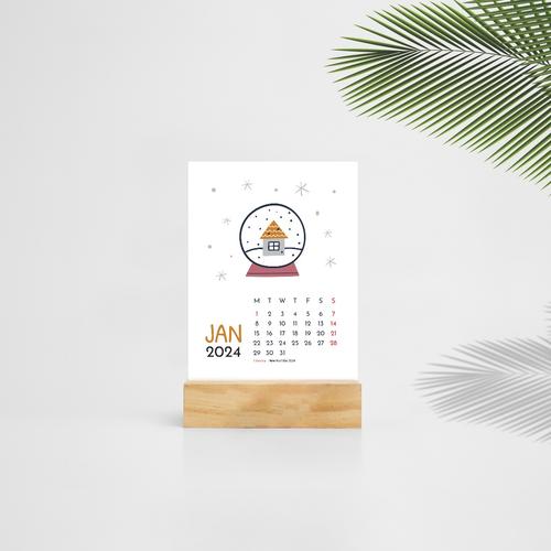Jual A602W Kalender 2024 Wooden Stand- Kalender Meja - Kalender ...