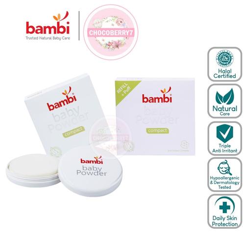 Jual Bambi Baby Powder Compact 40gr Set dan Refill bedak padat bambi ...