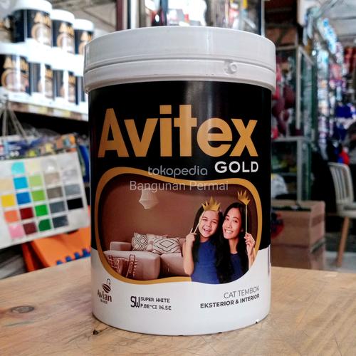 Jual AVITEX GOLD CAT TEMBOK EKSTERIOR & INTERIOR SUPER WHITE (1KG ...