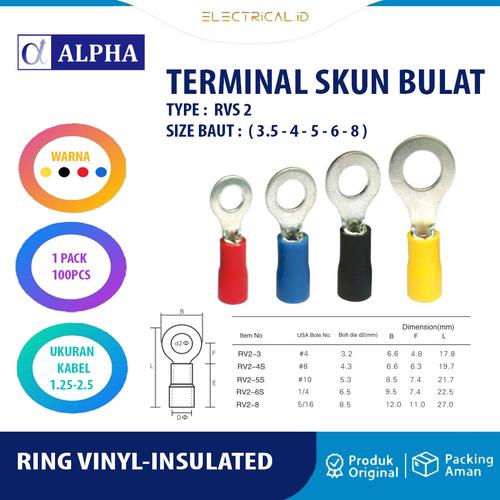 Jual Terminal Sekun Bulat Skun Ring O RVS 2-6mm Brand Alpha - 3.5mm ...
