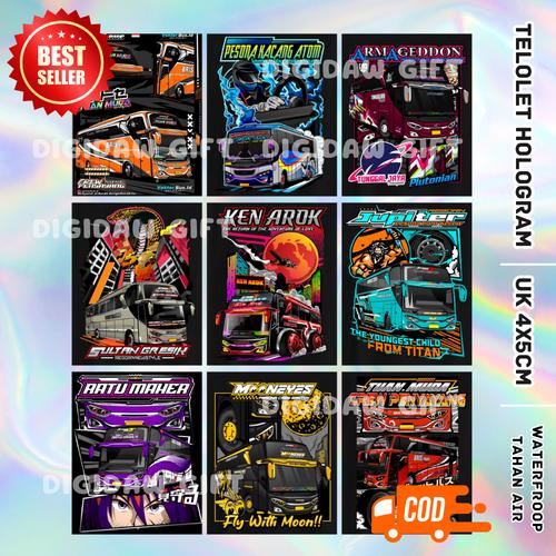 Jual STIKER BUS BASURI HOLOGRAM / STIKER TELOLET HOLOGRAM PELANGI ...