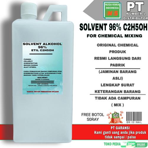 Jual ALKOHOL 96% 1 LITER FOOD GRADE SOLVENT/ ALKOHOL FOOD GRADE ...