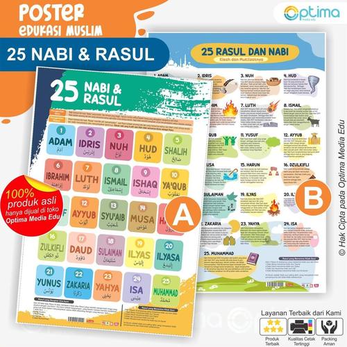Jual Poster Mengenal 25 Nabi Dan Rasul, Kisah Dan Mukjizat Nabi Dan ...