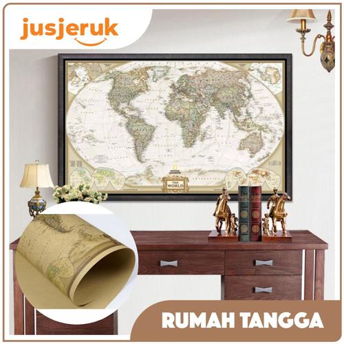 Jual JFactory Poster Peta Dunia Large Vintage World Map Hiasan Dinding ...