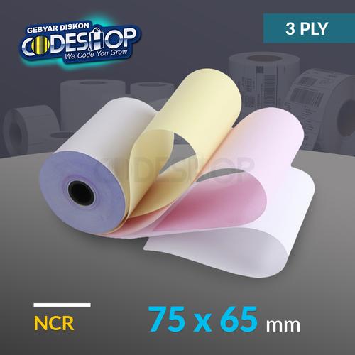 Jual Kertas Struk NCR 75 x 65 mm Codeshop 3 Ply Printer Kasir Dot ...