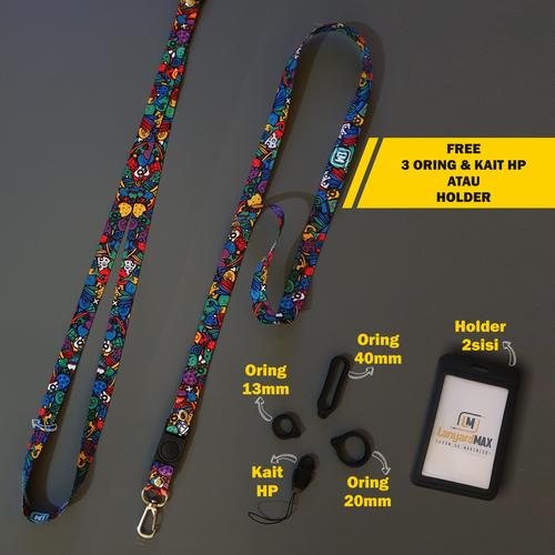 Promo Lanyard Doodle Furukara Tali Gantungan HP, Tali Gantungan Kunci ...