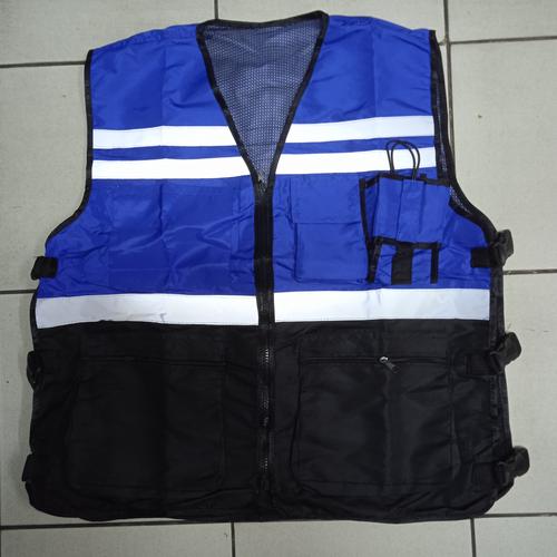 Jual Rompi Taslan Kombinasi Biru Hitam/Rompi Proyek Bahan Taslan ...