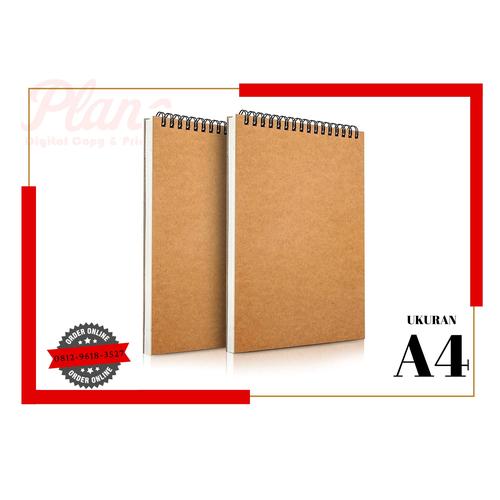 Jual BUKU TULIS SKETSA NOTES JILID SPIRAL KRAFT A4 BISA CUSTOM - garis ...