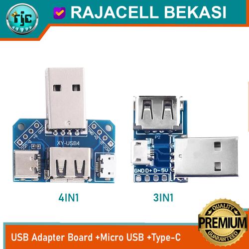 Jual USB Adapter Board Converter USB Type-A Male to Female Micro USB ...