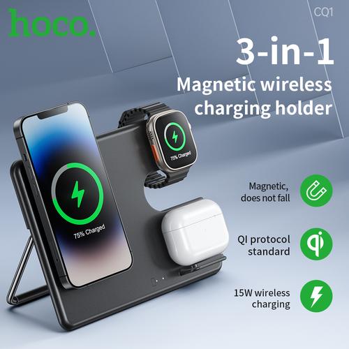 Jual Hoco 3 in 1 Wireless Charging Holder Galaxy Watch Airpods Apple ...