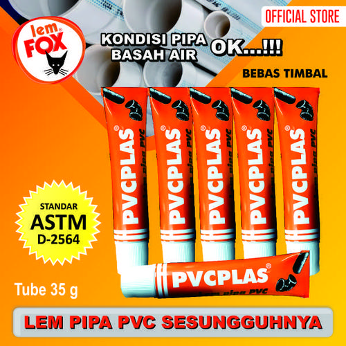 Jual Lem Fox Lem Pipa Paralon PVCPLAS Tube 35 gram Bundling 6 pcs ...
