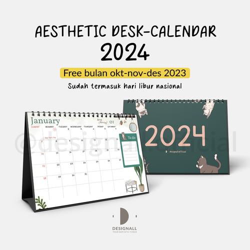 Promo Designall Kalender Tahun 2024 Meja/ Kalender Duduk Aesthetic ...
