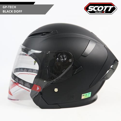 Jual Helm SCOTT GP-Tech / Black Doff / Helm Half Face Dewasa / Helm SNI ...