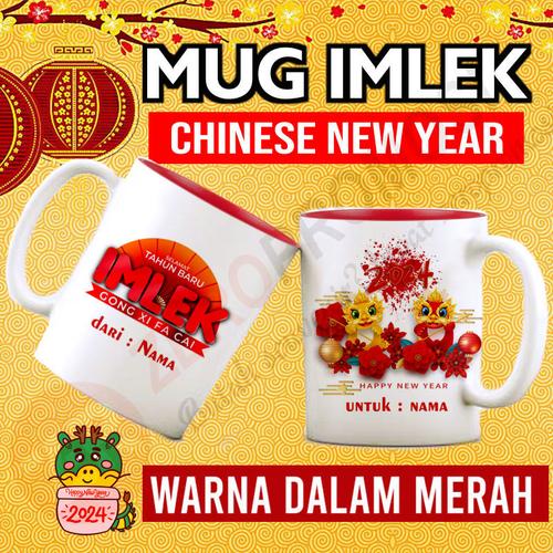 Promo Mug Warna dalam merah Chinese New Year - Souvenir Gelas Imlek v1 ...