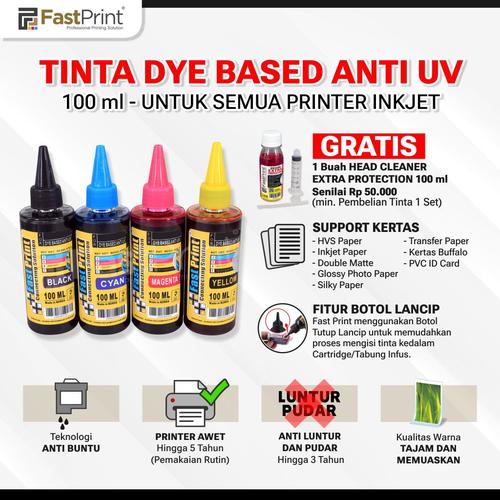 Jual Fast Print Refill Tinta Dye Based Anti UV 100ML - Kota Bandung ...
