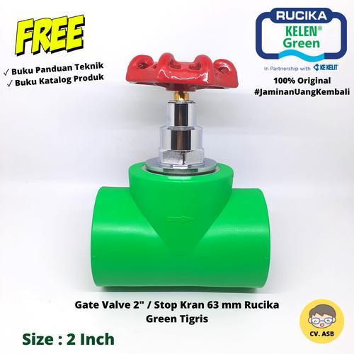 Jual Gate Valve 2" PPR Stop Kran 63 Inch 63mm Rucika Green Wavin Tigris ...