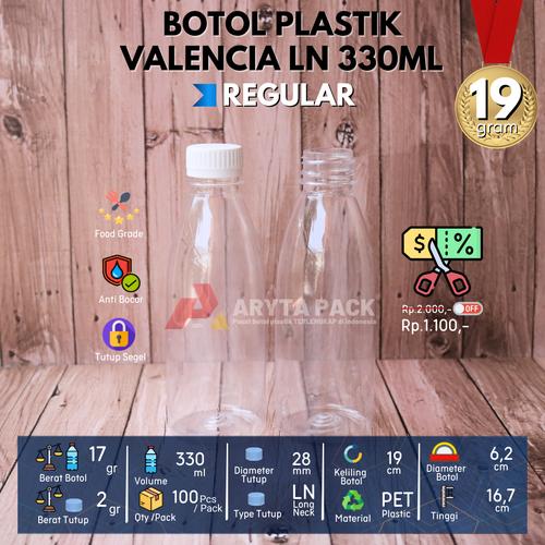 Jual Botol plastik PET 330ml valencia minuman jus susu kopi tutup LN ...
