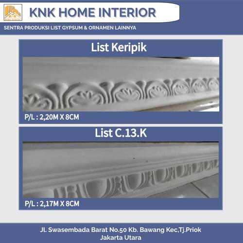 Jual List Gypsum Ukuran 8cm / Lis Gypsum Motif Kembang / List Plafon ...