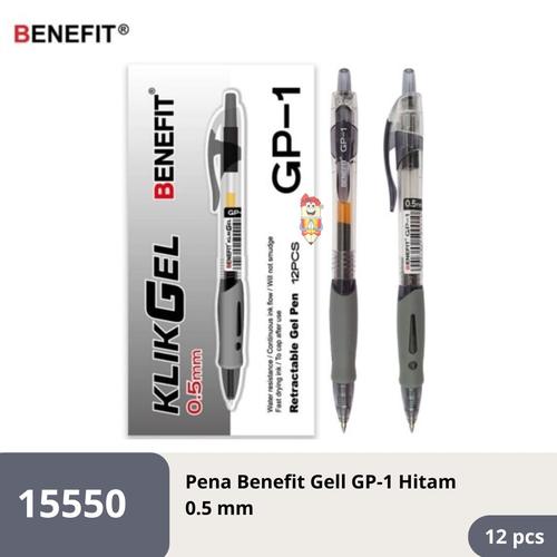 Promo Pulpen / bolpoin / pena Gell Benefit GP-1 Hitam 0.5 mm - Kota ...