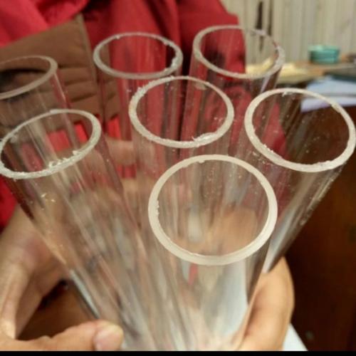 Jual pipa akrilik bening 40mm x 34mm / pipa acrylic clear panjang 66cm ...