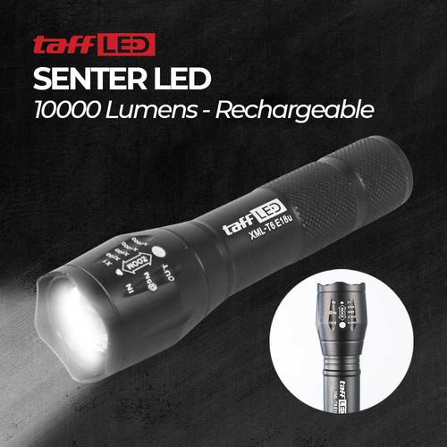 Jual TaffLED Senter LED USB Rechargable XML-T6 10000 Lumens - E18u ...