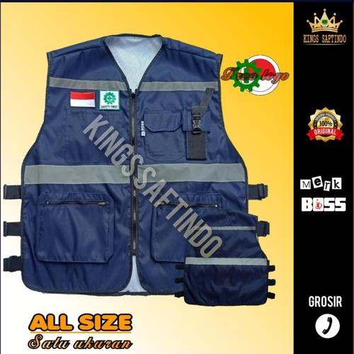 Jual ROMPI SAFETY TERBARU BAHAN TASLAN NAVY BORDIR DEPAN/ROMPI PROYEK ...