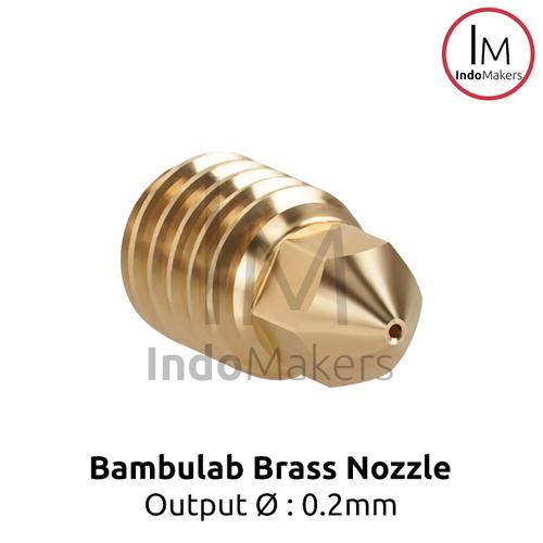 Jual Bambulab 3D Printer Brass Nozzle 1.75 Input Diameter, Output 0.2mm ...